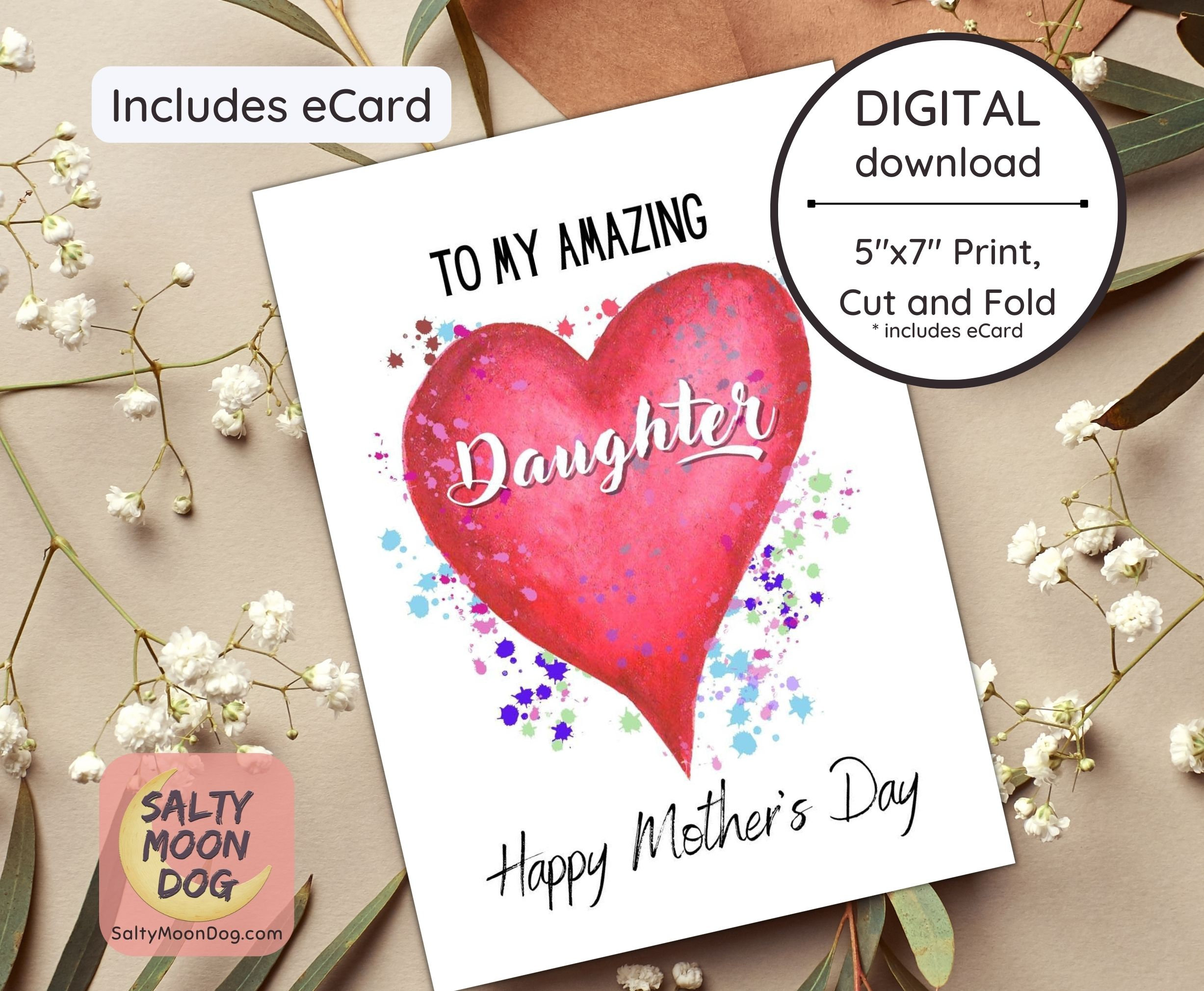 Mother's Day Card for Daughter / Amazing Daughter Mothers Day Card ...
