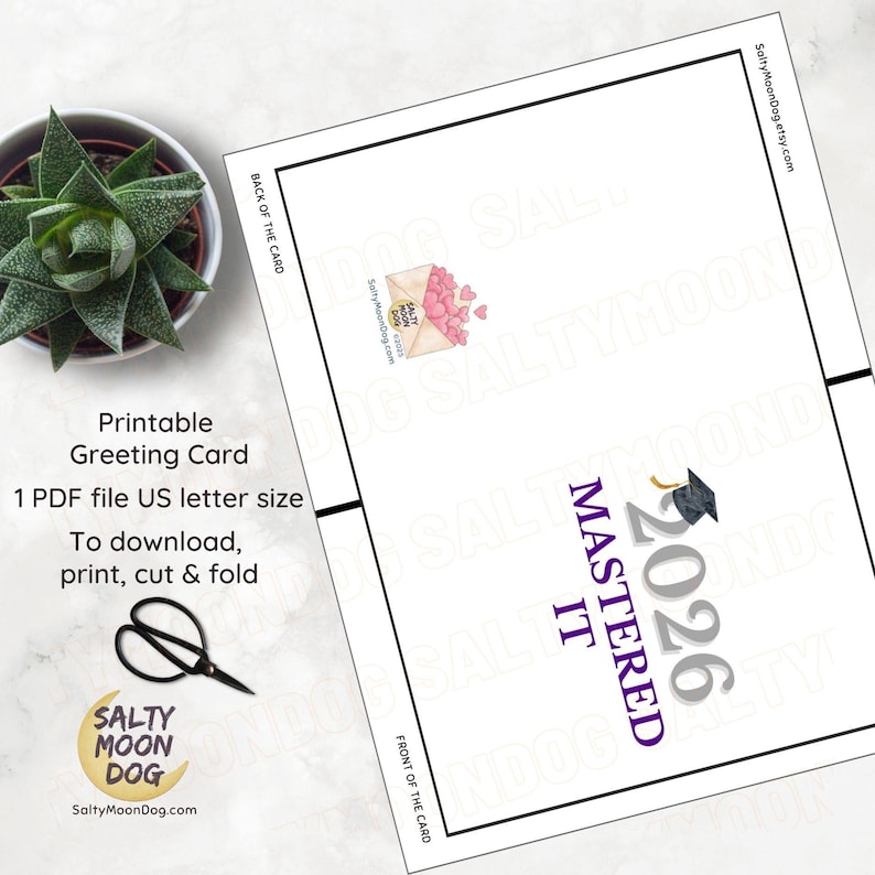 2026 Masters Degree Card | Masters Graduation | Masters Degree Pun Card ...