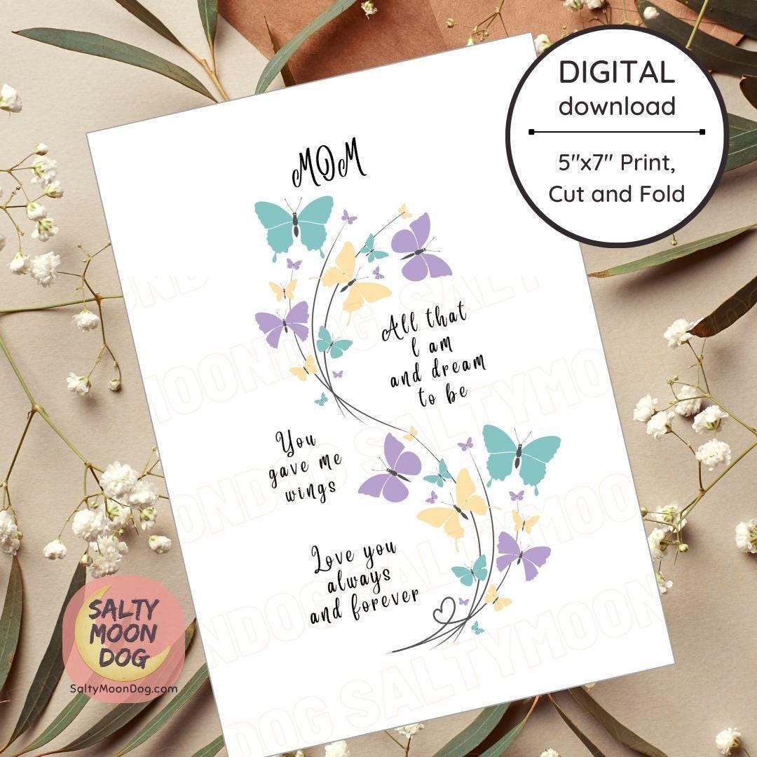 Card for Mom / Printable Mother's Day Card / Sentimental Mom Birthday ...