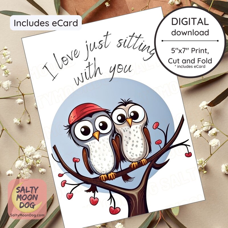 Owl Valentine Card - Etsy