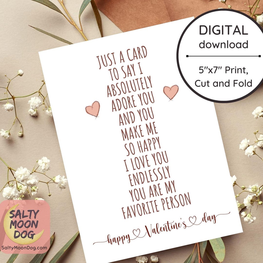 Love Card, Valentines Card, Greeting Cards, Digital Printable ...