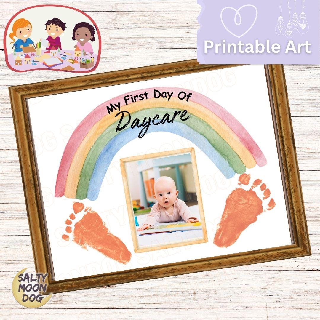 First Day of Daycare Handprint Craft Printable Daycare Craft Instant ...