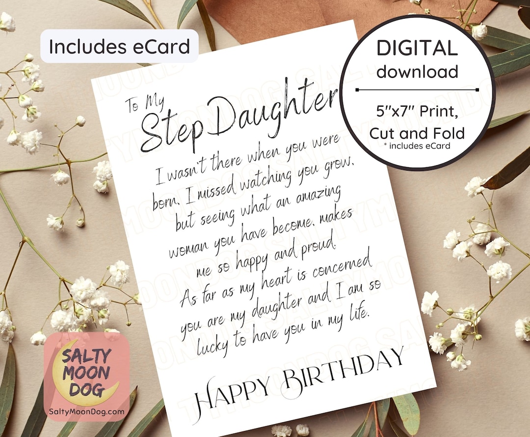 Personalized Bonus Daughter Card, Bonus Daughter Birthday Card ...