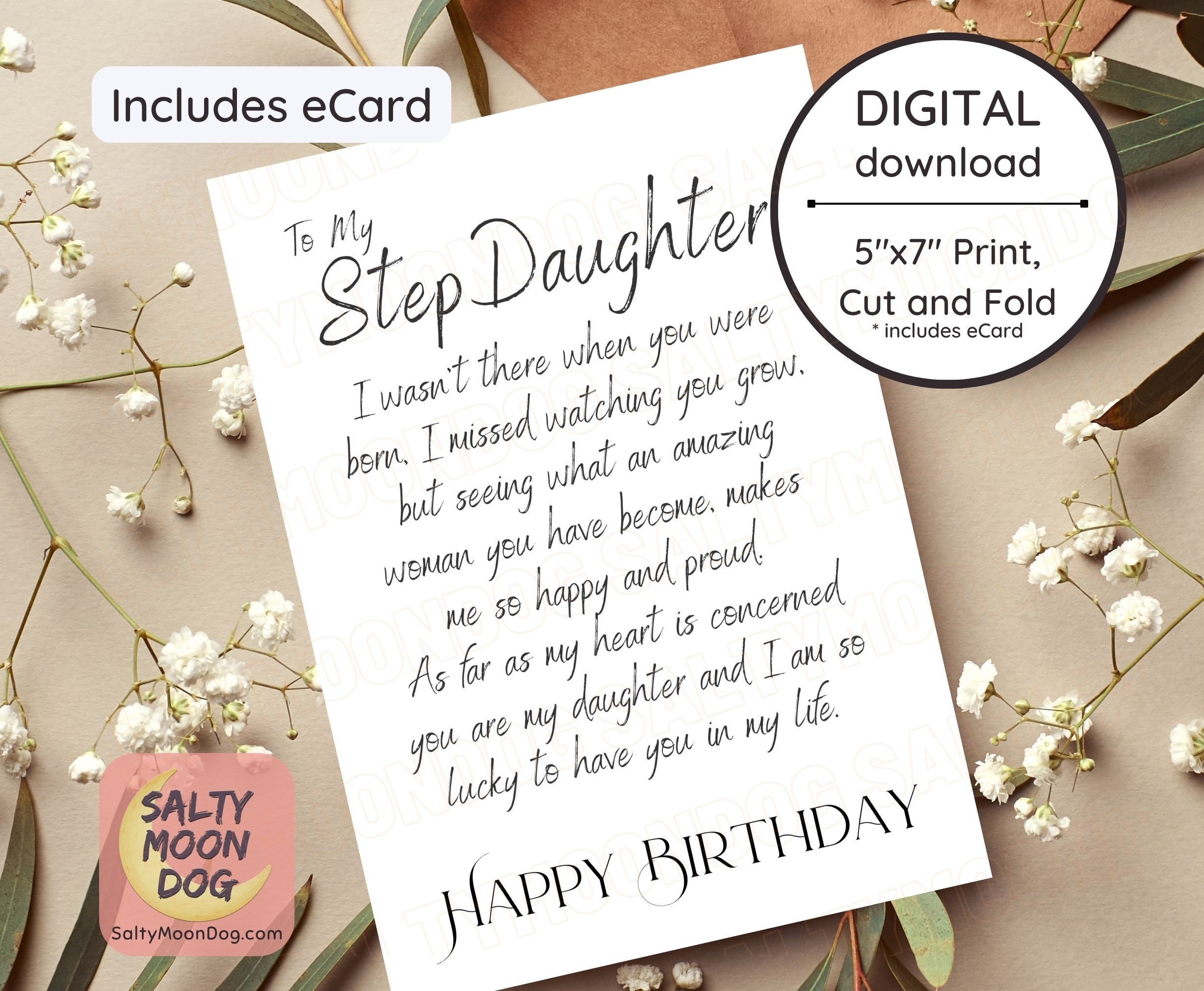 Personalized Bonus Daughter Card, Bonus Daughter Birthday Card ...