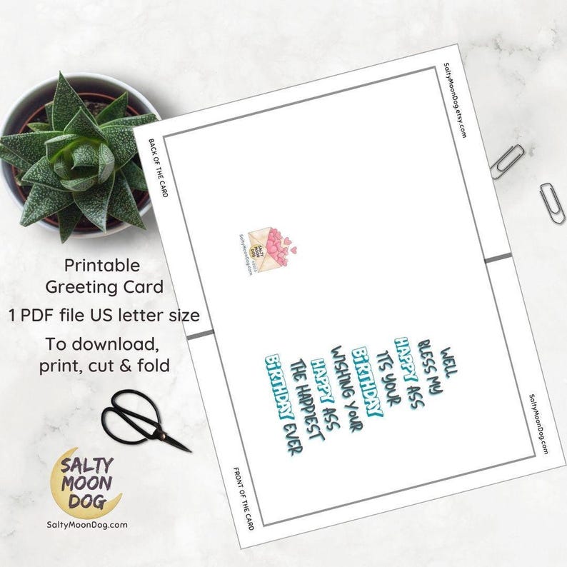 Birthday Card | Blank Inside | Printable Funny Birthday Card | Funny ...