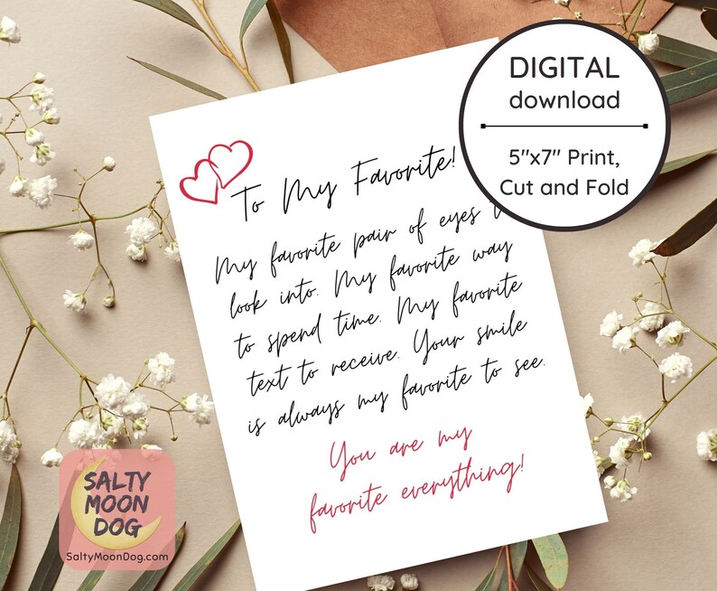 Youre My Favorite Card / Valentines Day Card for Him Card for - Etsy