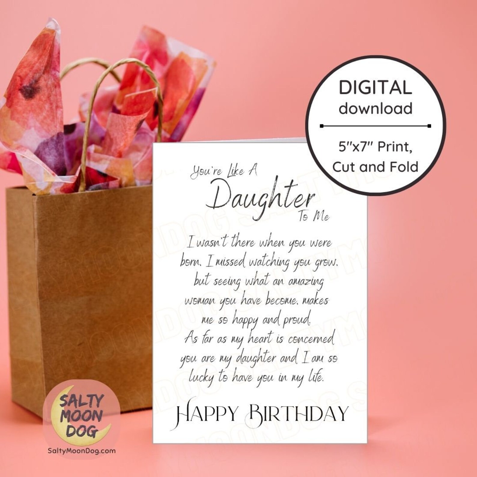 Personalized Bonus Daughter Card, Bonus Daughter Birthday Card ...