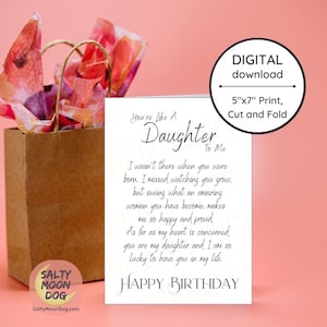 Bonus Daughter Birthday Card: Sentimental Greeting (digital Download ...