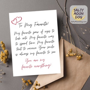 Youre My Favorite Card / Valentines Day Card for Him Card for - Etsy