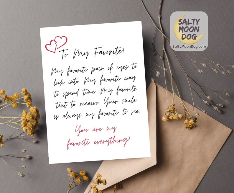 You're My Favorite Card / Valentines Day Card for Him - Etsy