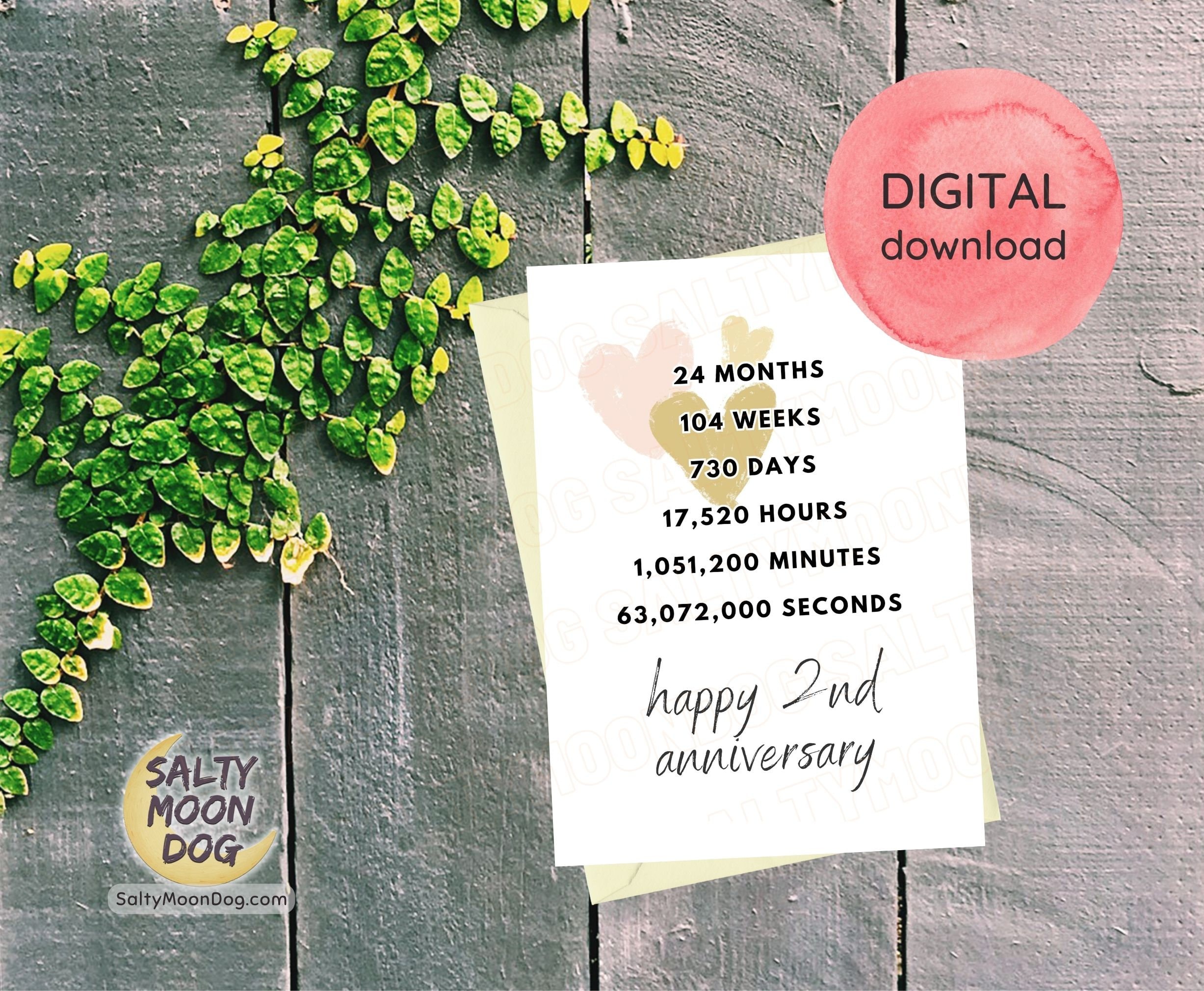 2nd Anniversary Card for Boyfriend for Husband 2nd Anniversary Gift for ...