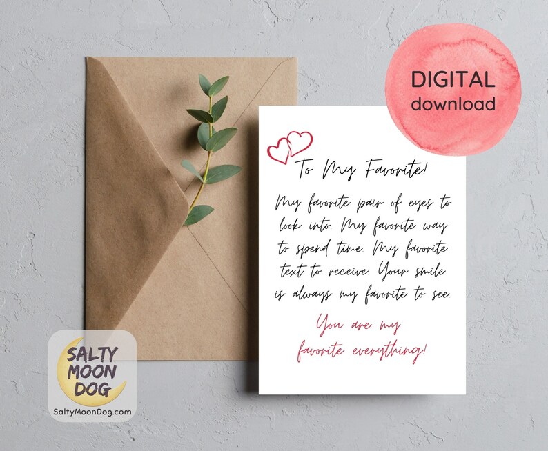 You're My Favorite Card / Valentines Day Card for Him - Etsy