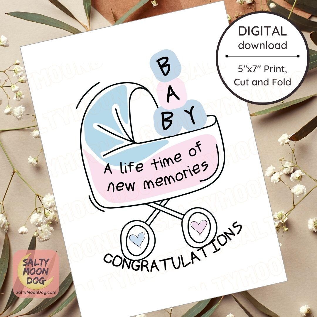 Congratulations Card | Baby Shower | Baby Birth | Baby Printable | Baby ...