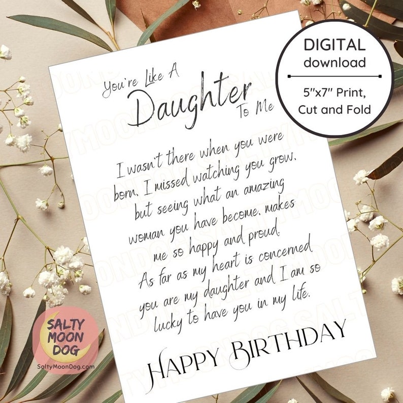 Personalized Bonus Daughter Card, Bonus Daughter Birthday Card ...