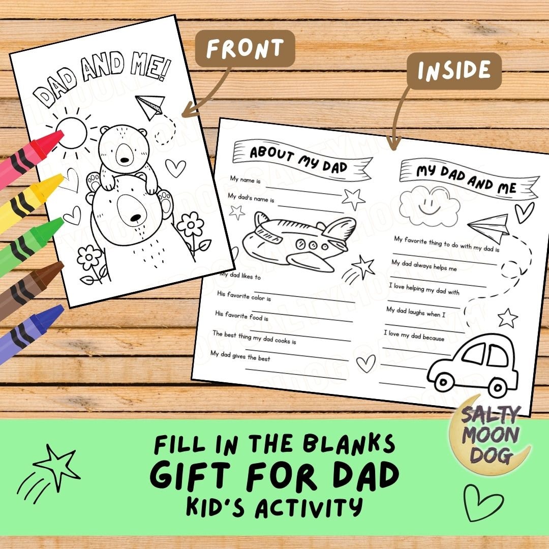 All About Dad Printable Gifts for Dad, Perfect Father's Day Activity ...