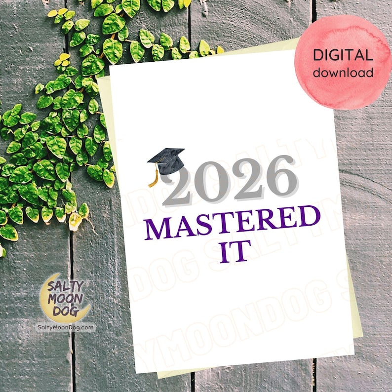 2026 Masters Degree Card | Masters Graduation | Masters Degree Pun Card ...