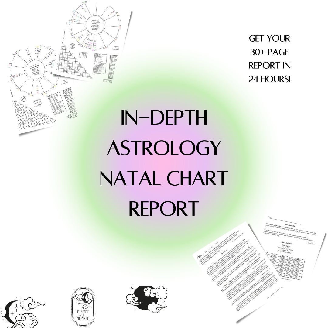 In-depth Natal Astrology Birth Chart Report - Full Birth Chart ...