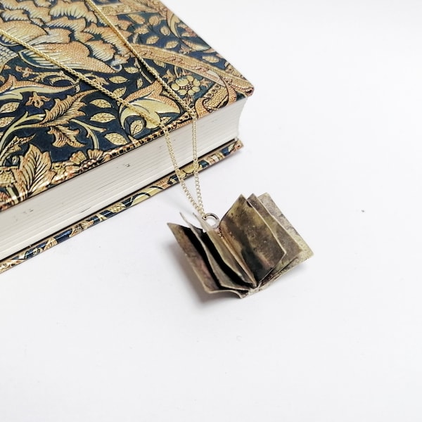 Book Necklace - Etsy