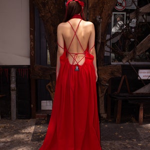 Red Shibari Dress, Christmas Dress,dress Transformer, Macramé Dress ...