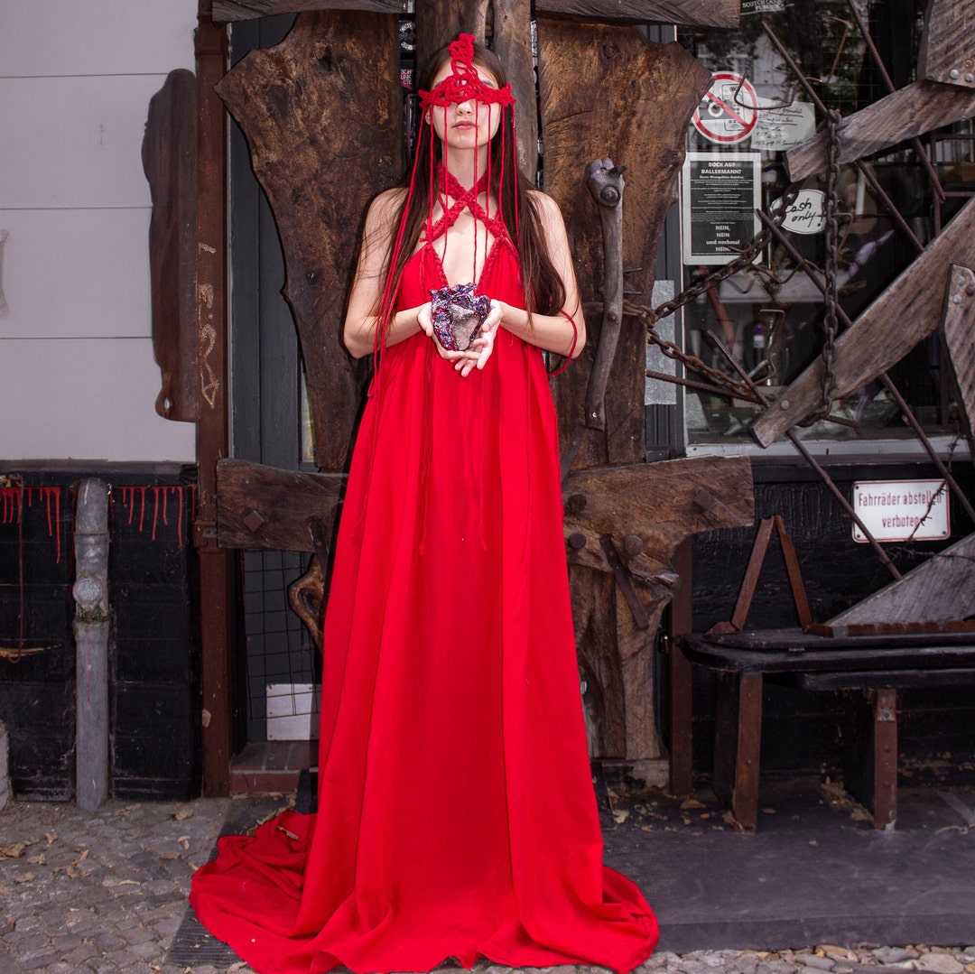 Red Shibari Dress, Christmas Dress,dress Transformer, Macramé Dress ...