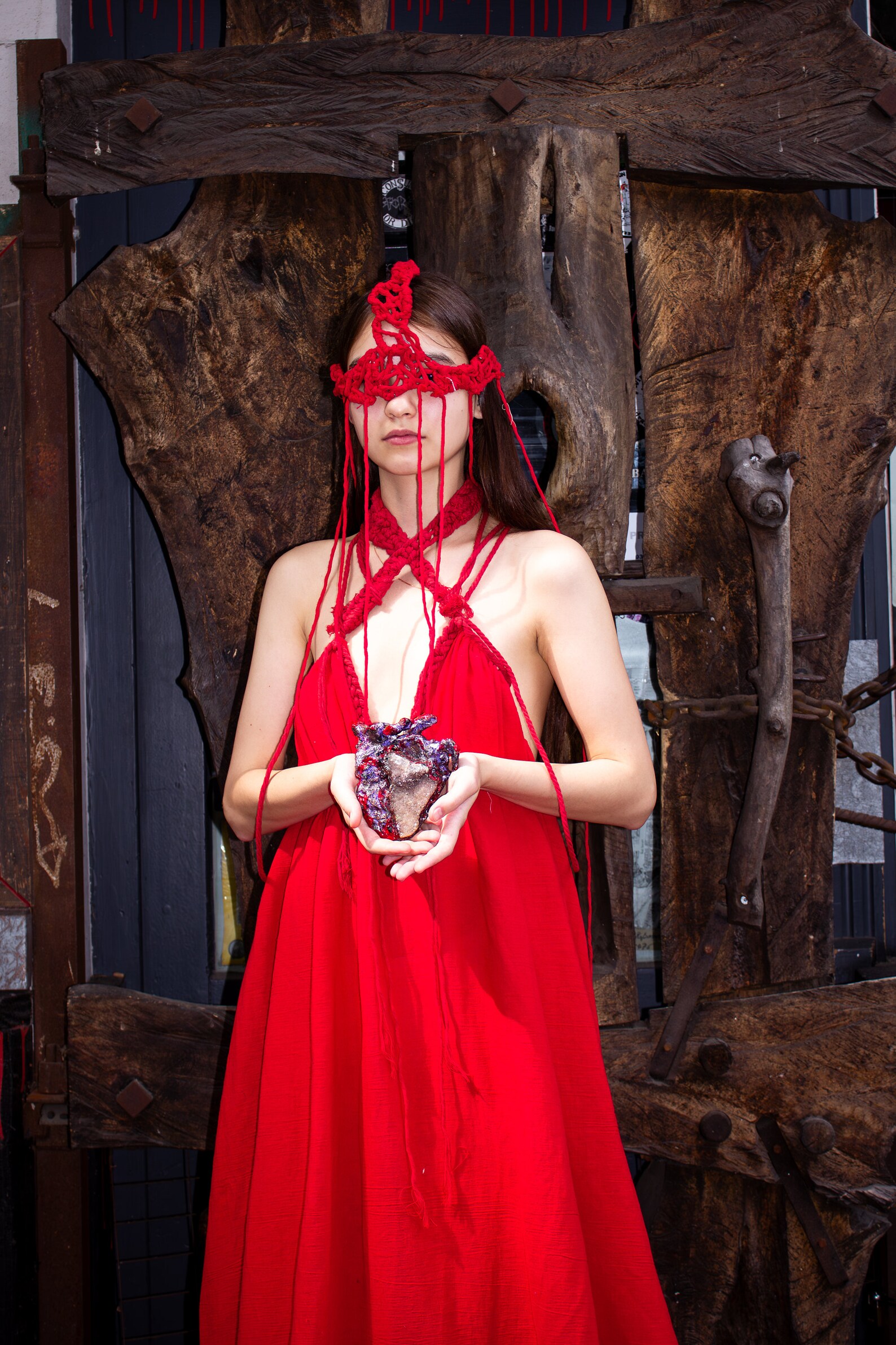 Red Shibari Dress, Christmas Dress,dress Transformer, Macramé Dress ...