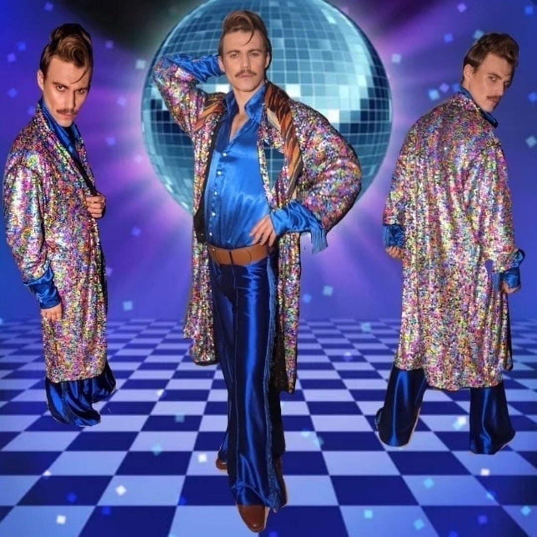 New Year Holographic Duster Coat, Futuristic Festival Robe, Iridescent ...