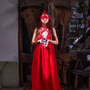 Red Shibari Dress, Christmas Dress,dress Transformer, Macramé Dress ...