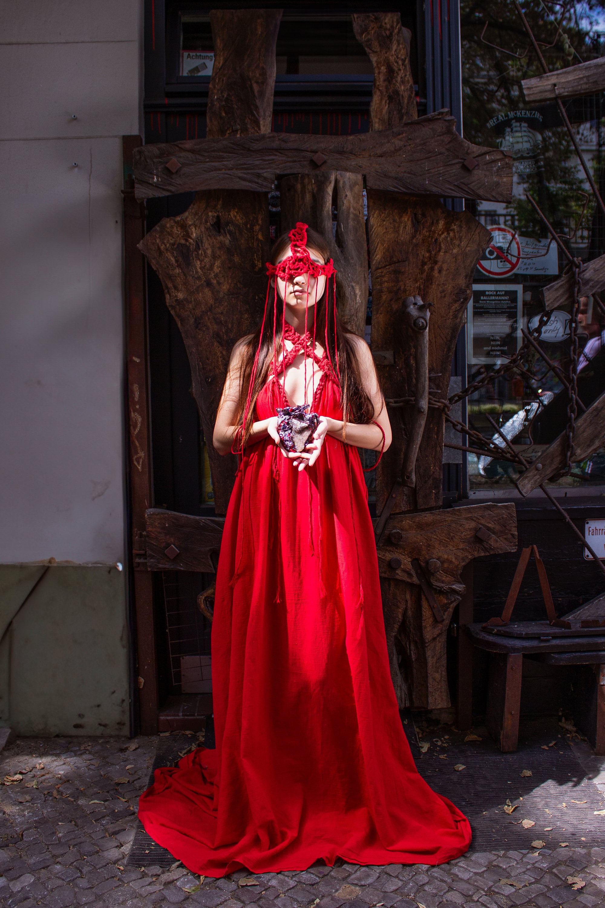 Red Shibari Dress, Christmas Dress,dress Transformer, Macramé Dress ...