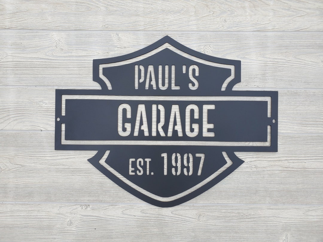 Personalized HARLEY DAVIDSON Garage Sign Steel Powder - Etsy Canada