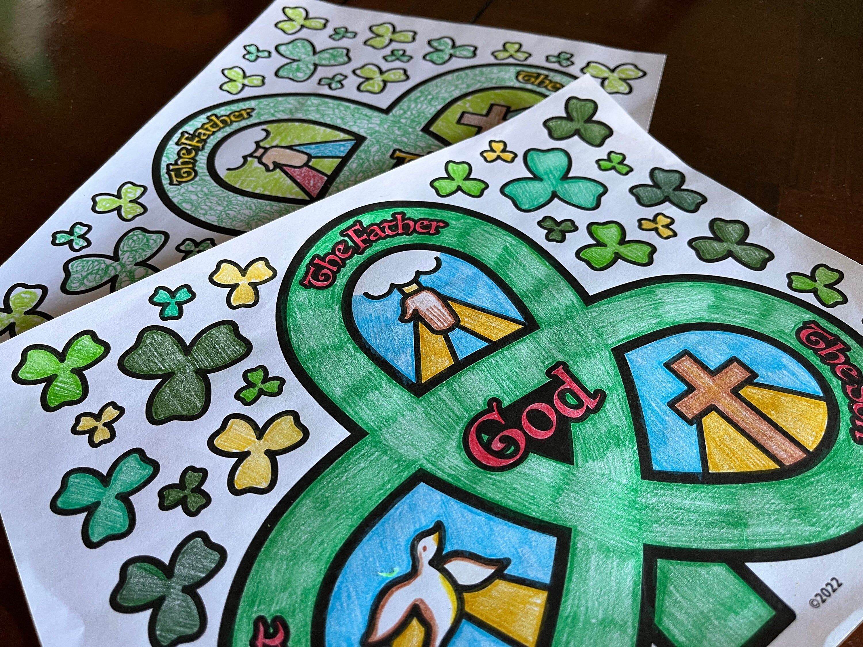 Clover Trinity Coloring Activity St Patrick's Day Activity - Etsy
