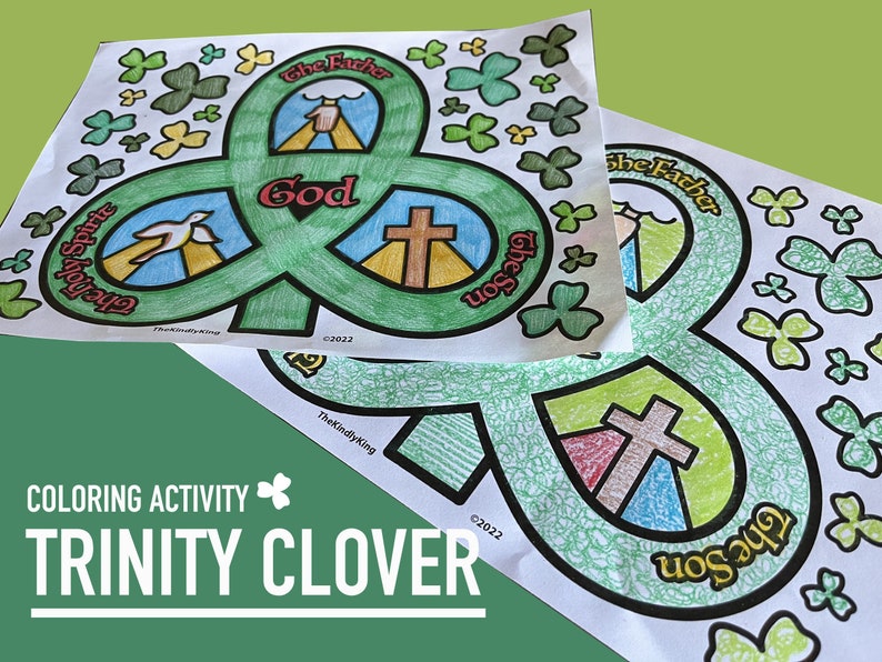 Clover Trinity Coloring Activity St Patrick's Day Activity - Etsy
