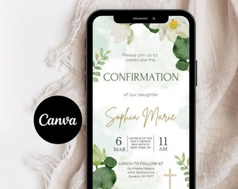 Digital Confirmation Invitation Template, Electronic Greenery ...