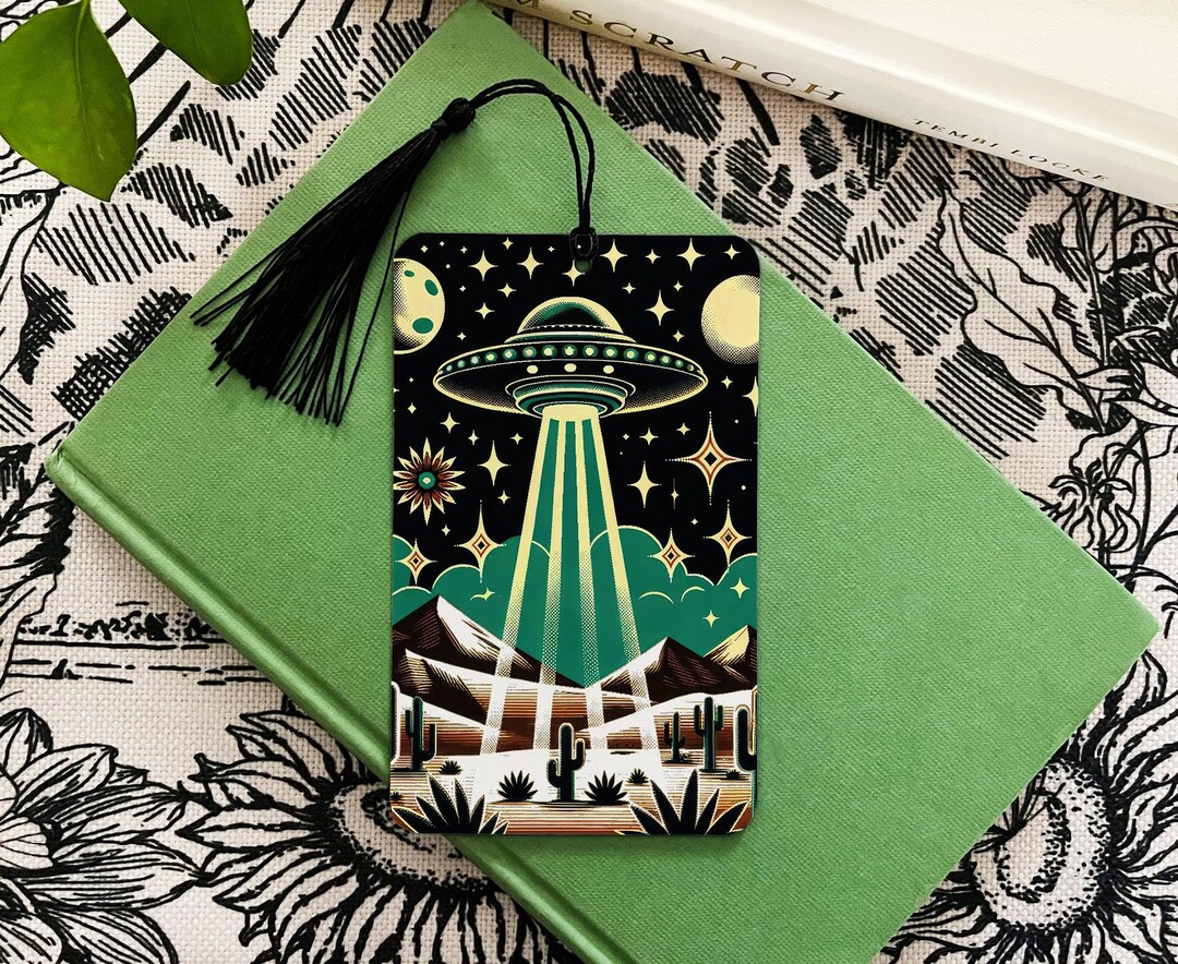 Vintage Western UFO Alien Bookmark, Criptid Bookmarks, Laminated ...