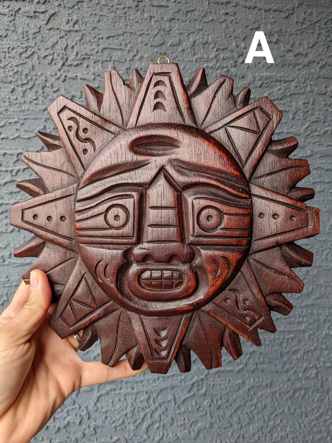Hand Carved Wood Wall Hangings Inca Sun God - Etsy