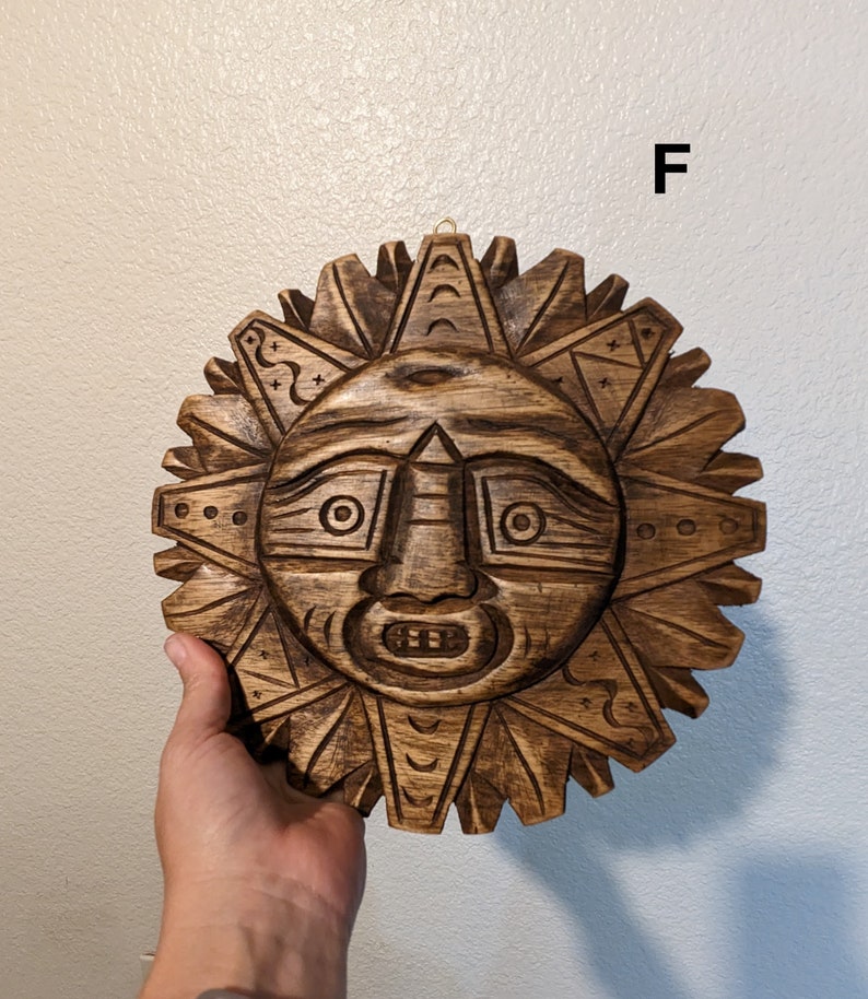 Hand Carved Wood Wall Hangings Inca Sun God - Etsy