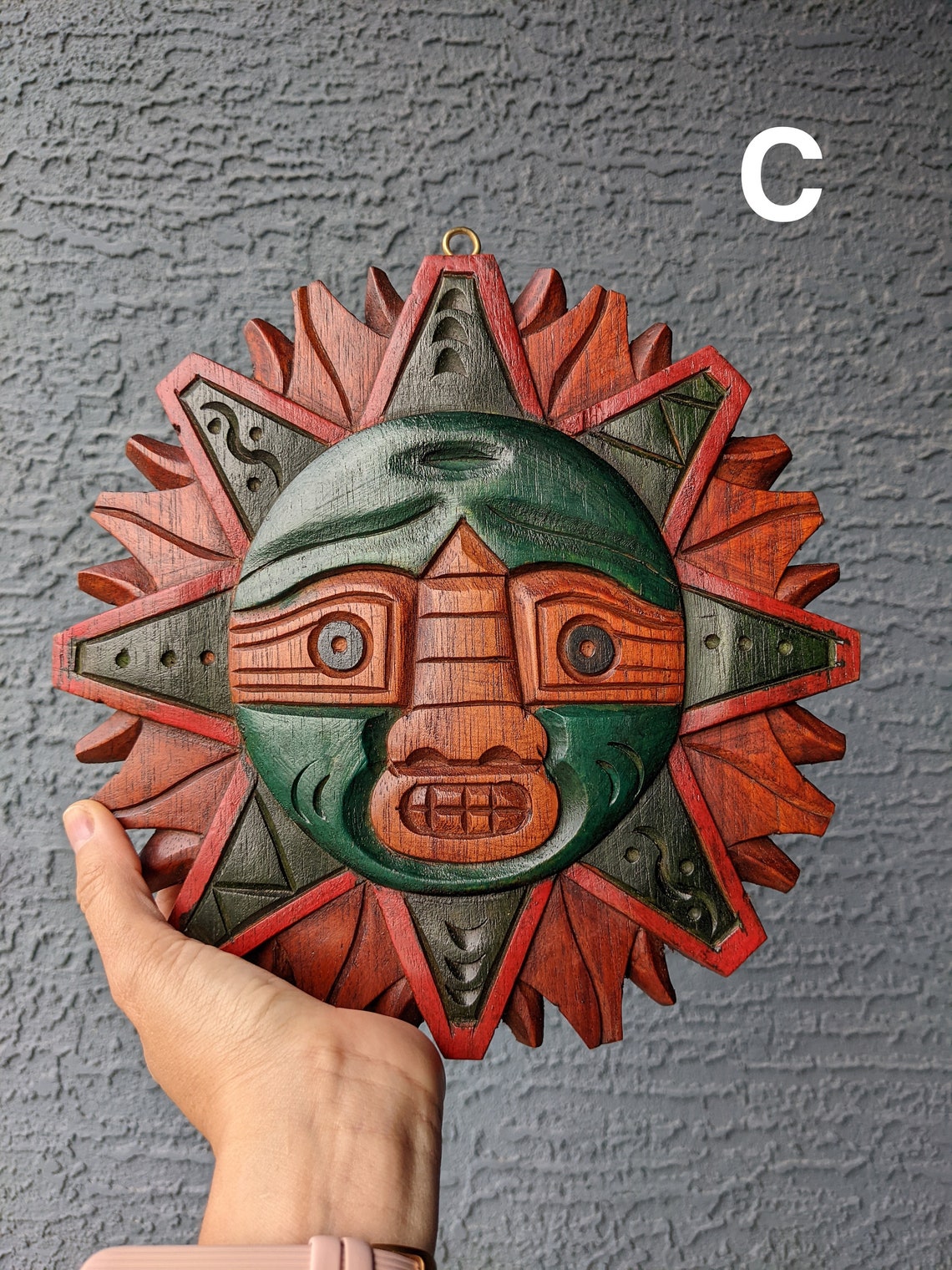 Hand Carved Wood Wall Hangings Inca Sun God - Etsy