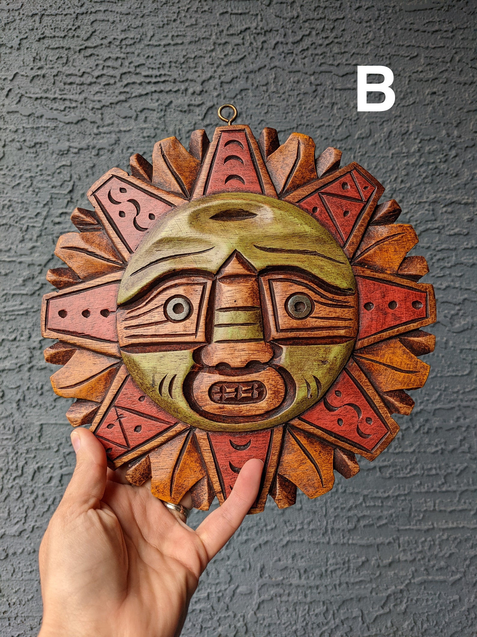 Hand Carved Wood Wall Hangings Inca Sun God - Etsy