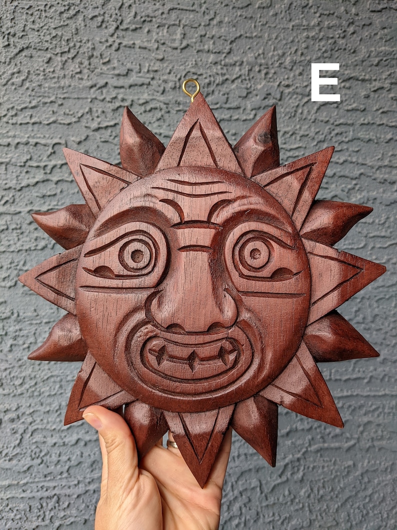 Hand Carved Wood Wall Hangings Inca Sun God - Etsy