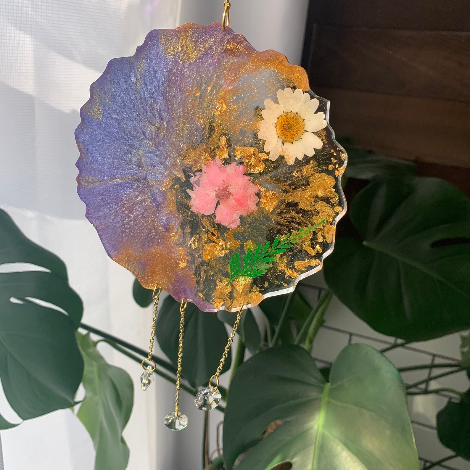 Sun Catcher Botanical Sun Catcher Floral Sun Ornaments Sun - Etsy