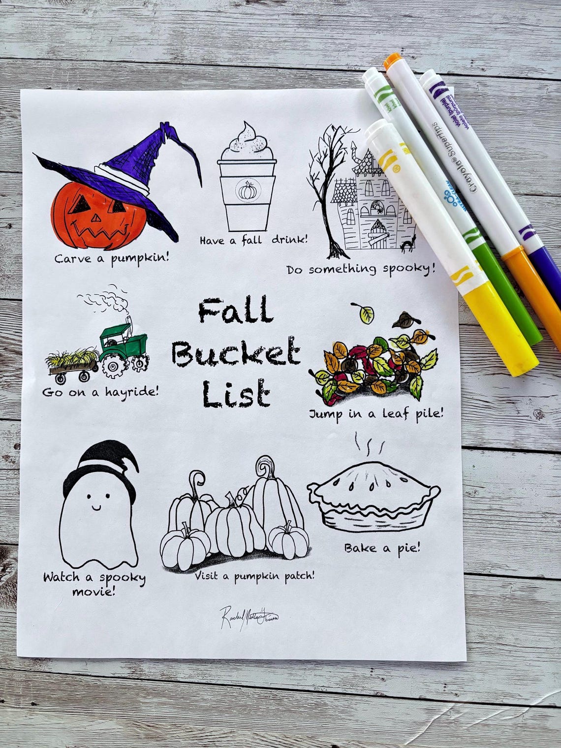 Printable Fall Bucket List, Autumn Bucket List, Autumn Goals for Kids ...