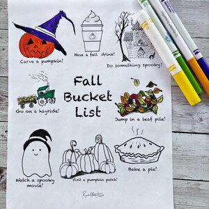 Printable Fall Bucket List, Autumn Bucket List, Autumn Goals for Kids ...