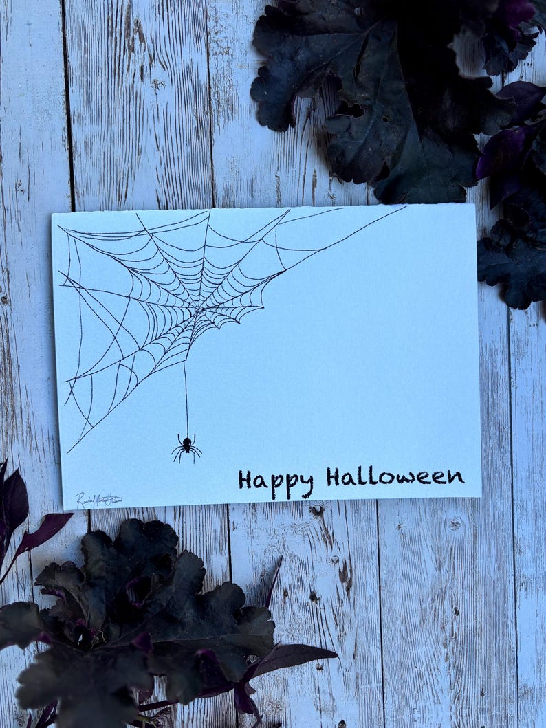 Printable Halloween Card, Spider Greeting Card, Spooky Birthday Card ...