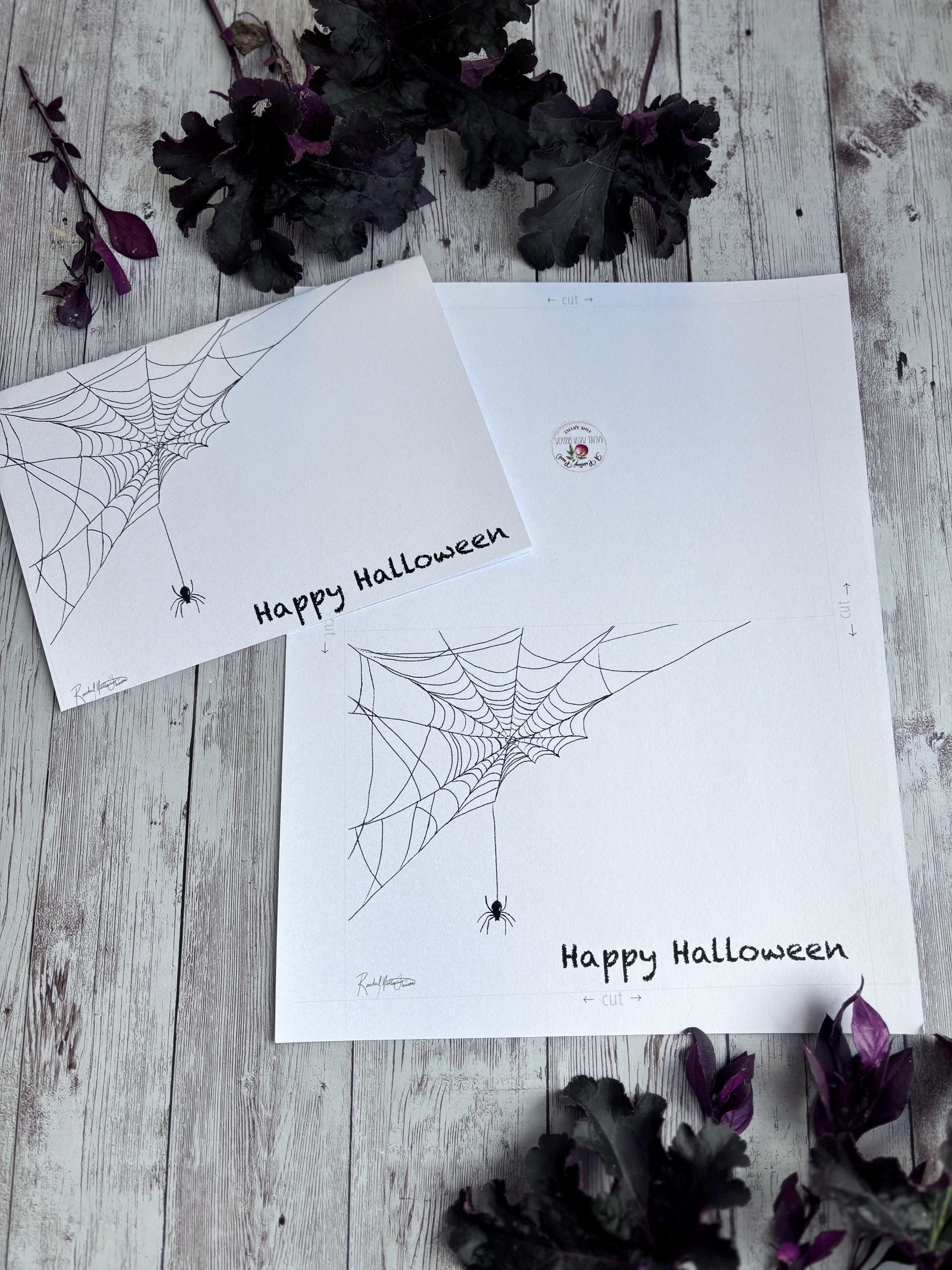 Printable Halloween Card, Spider Greeting Card, Spooky Birthday Card ...