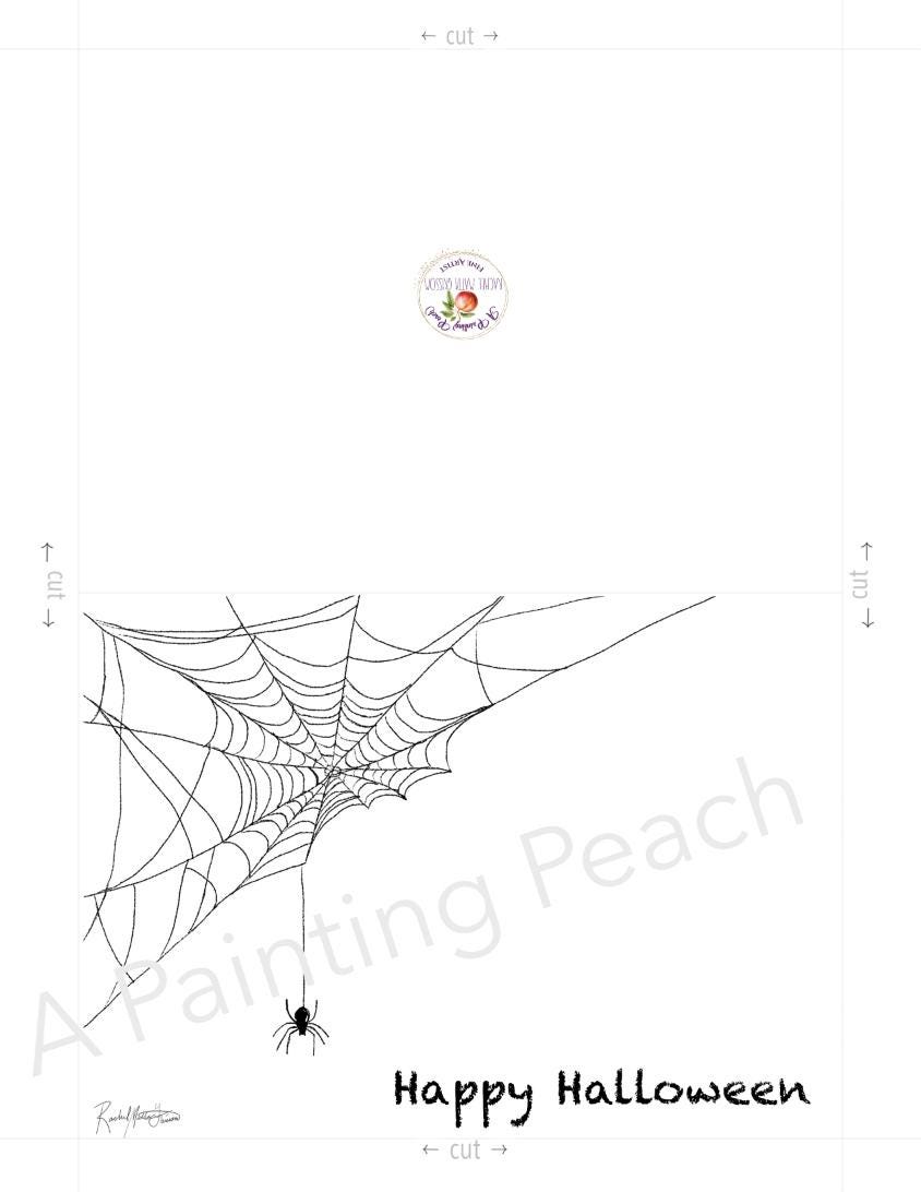Printable Halloween Card, Spider Greeting Card, Spooky Birthday Card ...