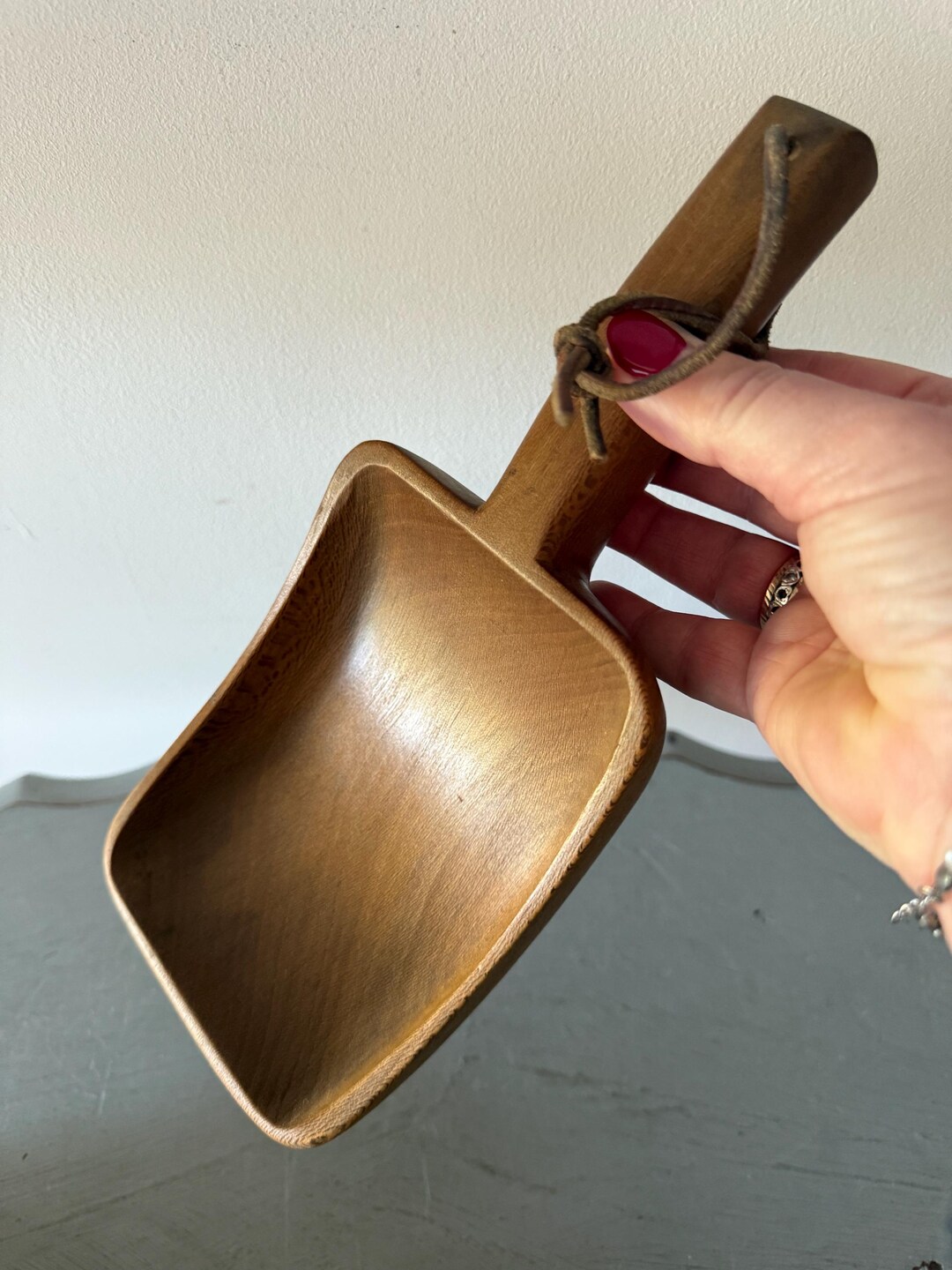 Vintage Wooden Cheese Spoon - Dairy - Treen - Curds and Whey Spoon ...