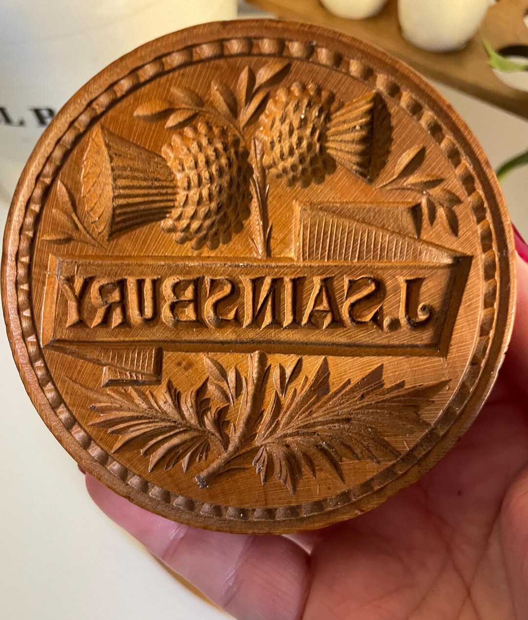 Ex Rare Antique Treen Dairy Butter Stamp Wooden Butter Mould Scottish ...