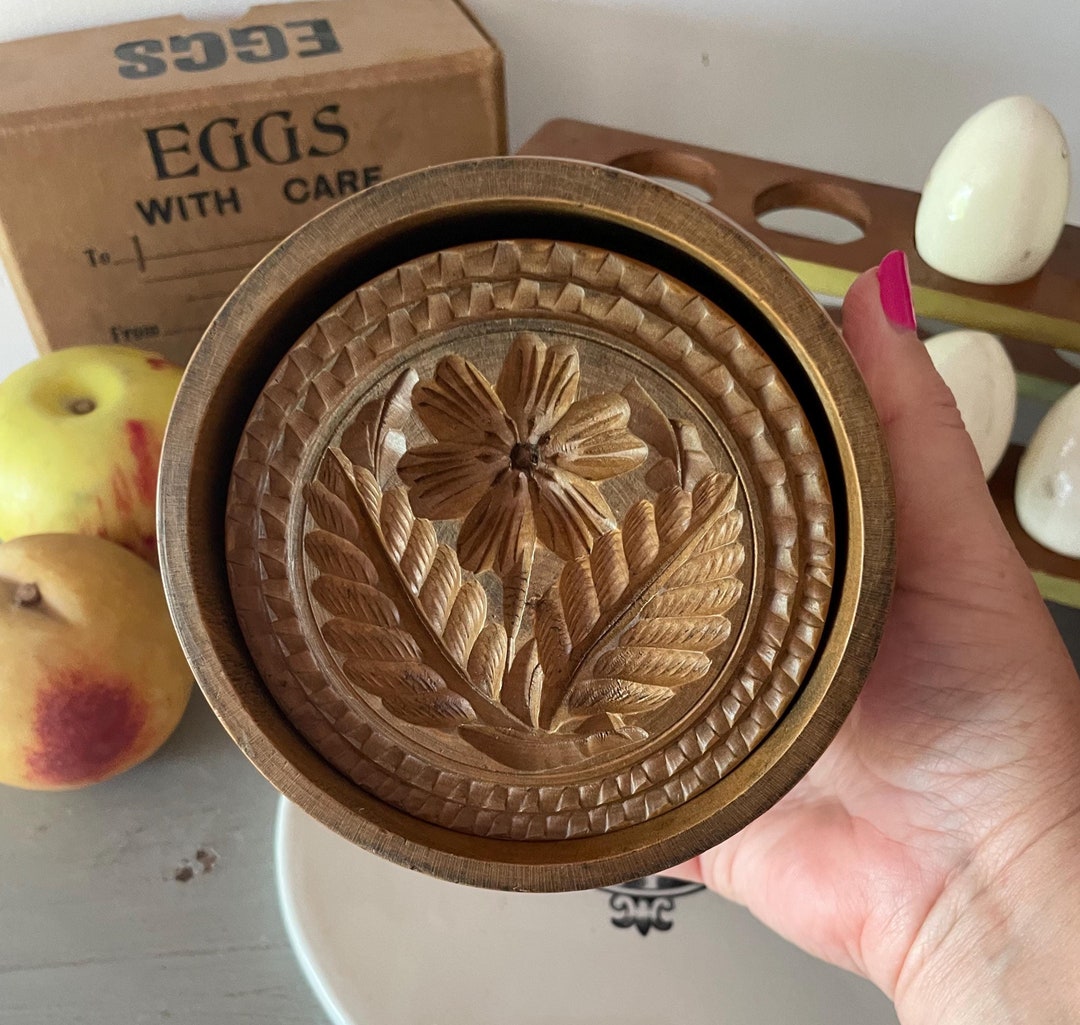 Huge Rare Antique Victorian Treen Dairy Butter Stamp - Wooden Butter ...