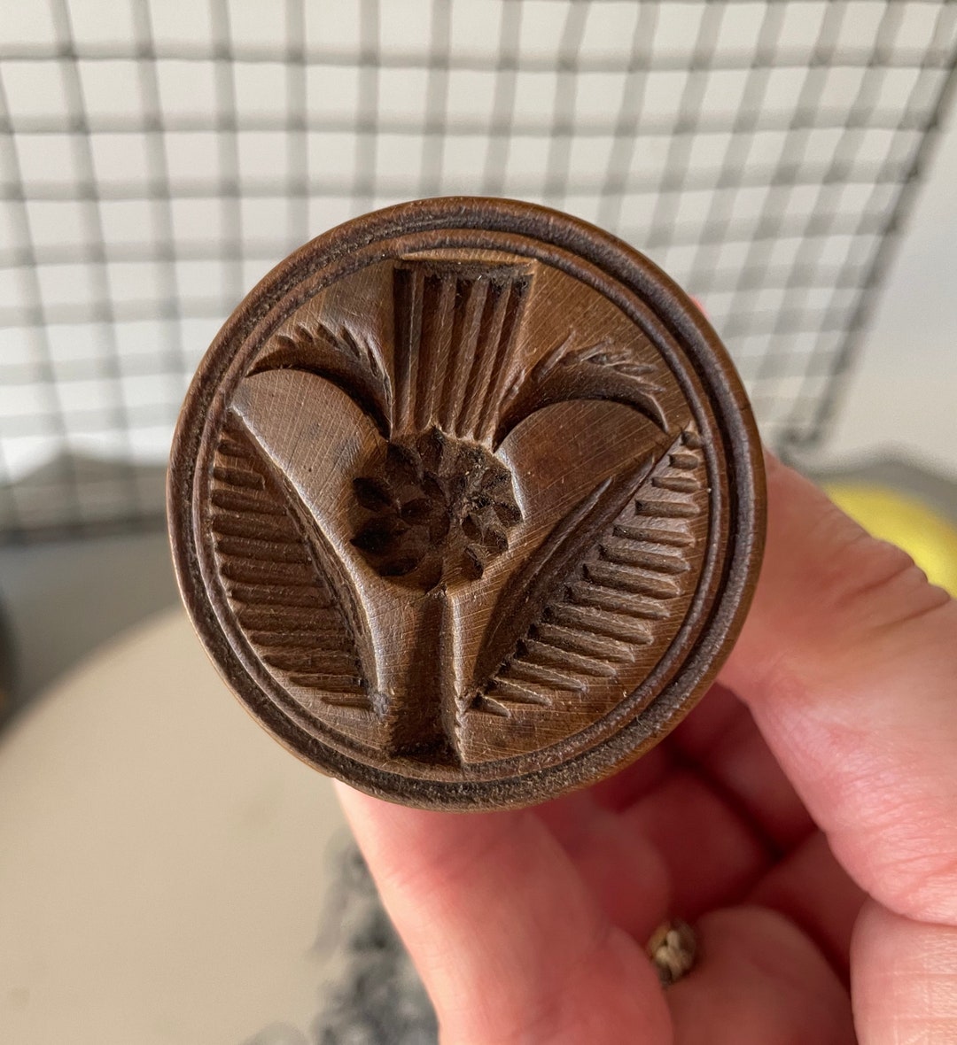 Antique Treen Butter Stamp: Scottish Thistle Wooden Mould - Etsy