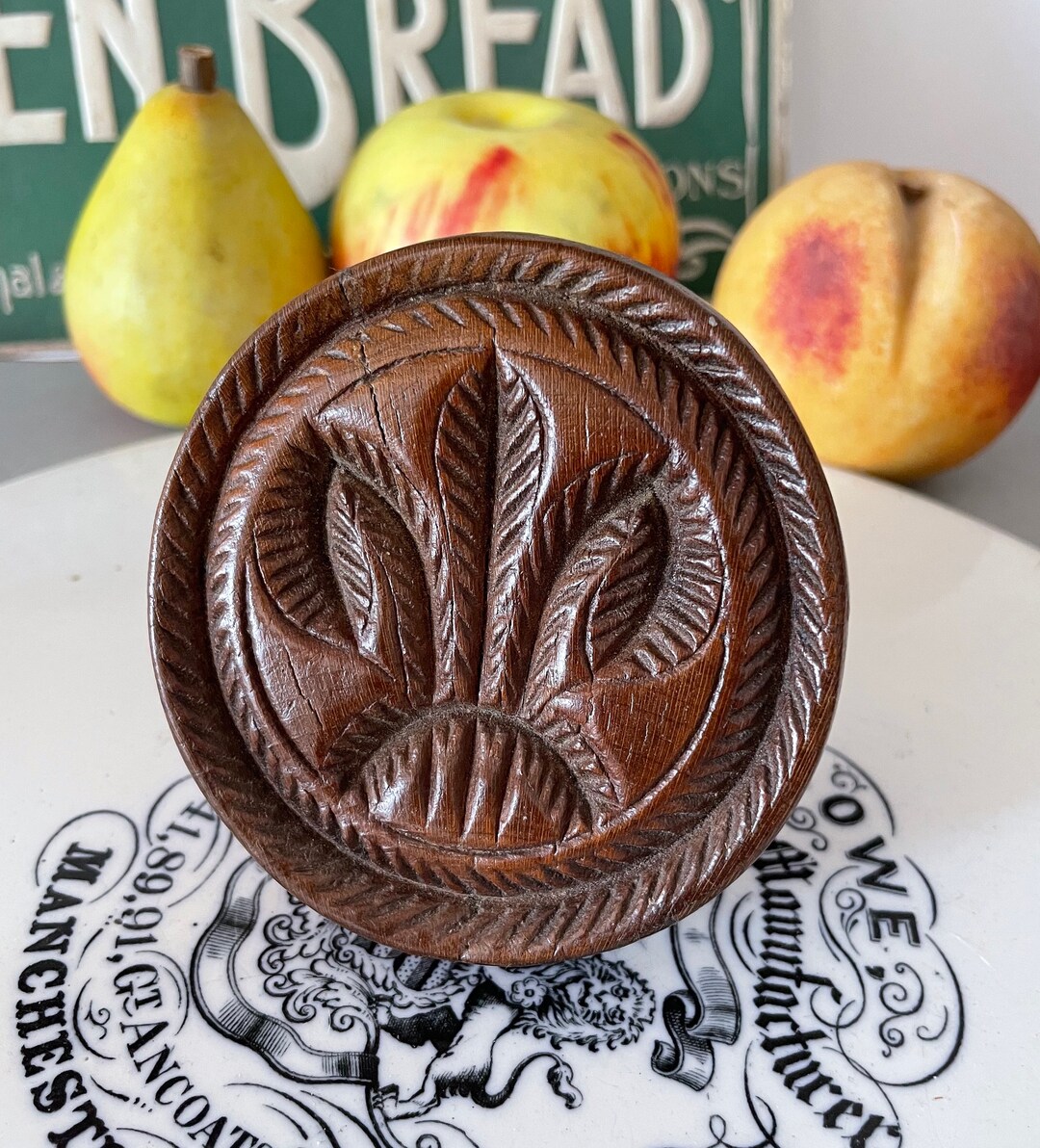 Antique Treen Butter Stamp: Prince of Wales Feathers, Wooden Mould - Etsy
