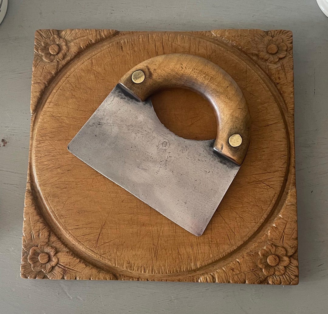 Smaller Antique Victorian Herb Chopper or Dough Cutter With Treen ...
